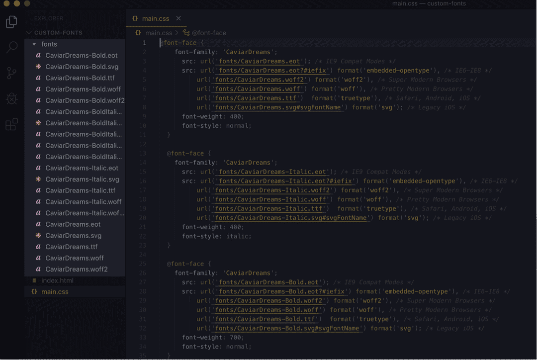 How to Setup Custom Fonts with CSS & @font-face - Scalable CSS